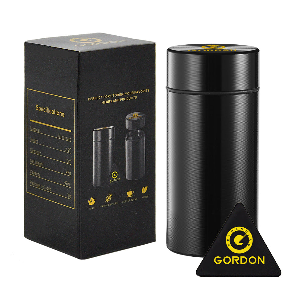 Gordon Smell Proof Airtight Aircraft Aluminum Storage Cigarette Jar, B ...