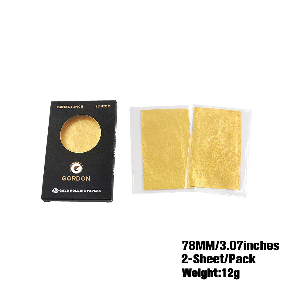 GORDON 24K Gold Rolling Papers, 1 1/4 Size Organic Rolling Paper, 2 PC ...